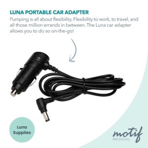 Motif Medical, 12 Volt Car Power Adapter for The Luna Breast Pump