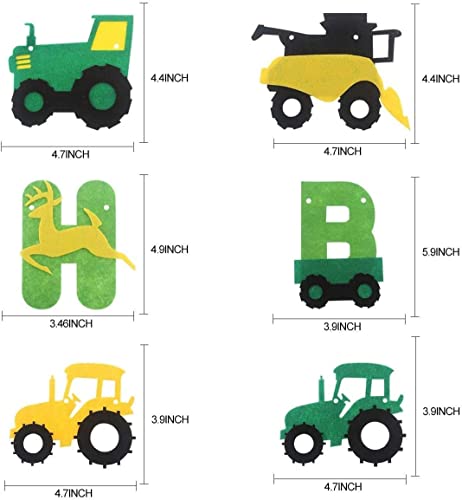 Green Tractor Birthday Banner Set with Tractor Garland Banner for Tractor Farm Themed Birthday Party Supplies Decorations