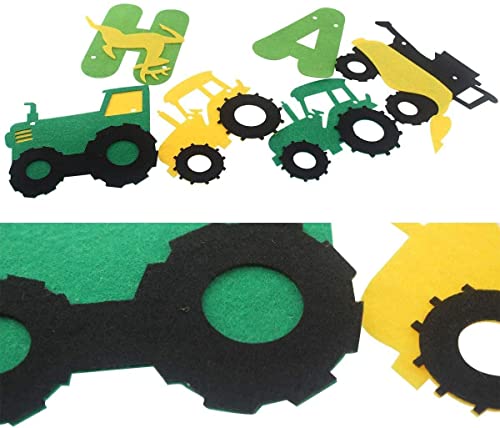 Green Tractor Birthday Banner Set with Tractor Garland Banner for Tractor Farm Themed Birthday Party Supplies Decorations