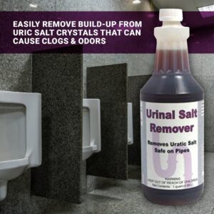 Detco Urinal Salt Remover Concentrate - Safe on Pipes and Plumbing, Odor Control, Cleans Rust, Scale, and Uratic Salt Build-Up, 1 Quart