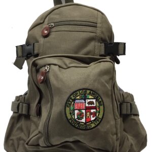 City of Los Angeles Large Olive Green Backpack