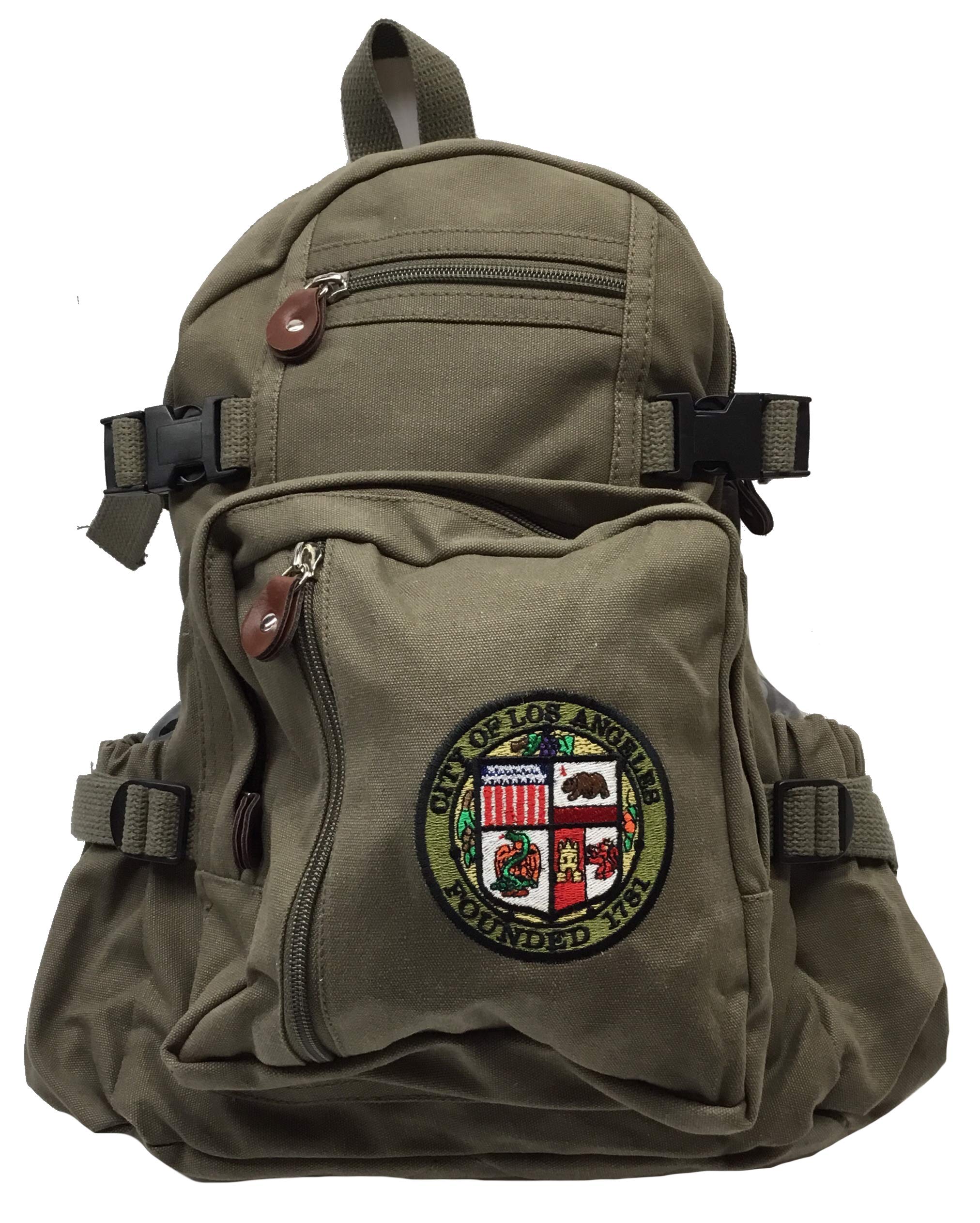 City of Los Angeles Large Olive Green Backpack