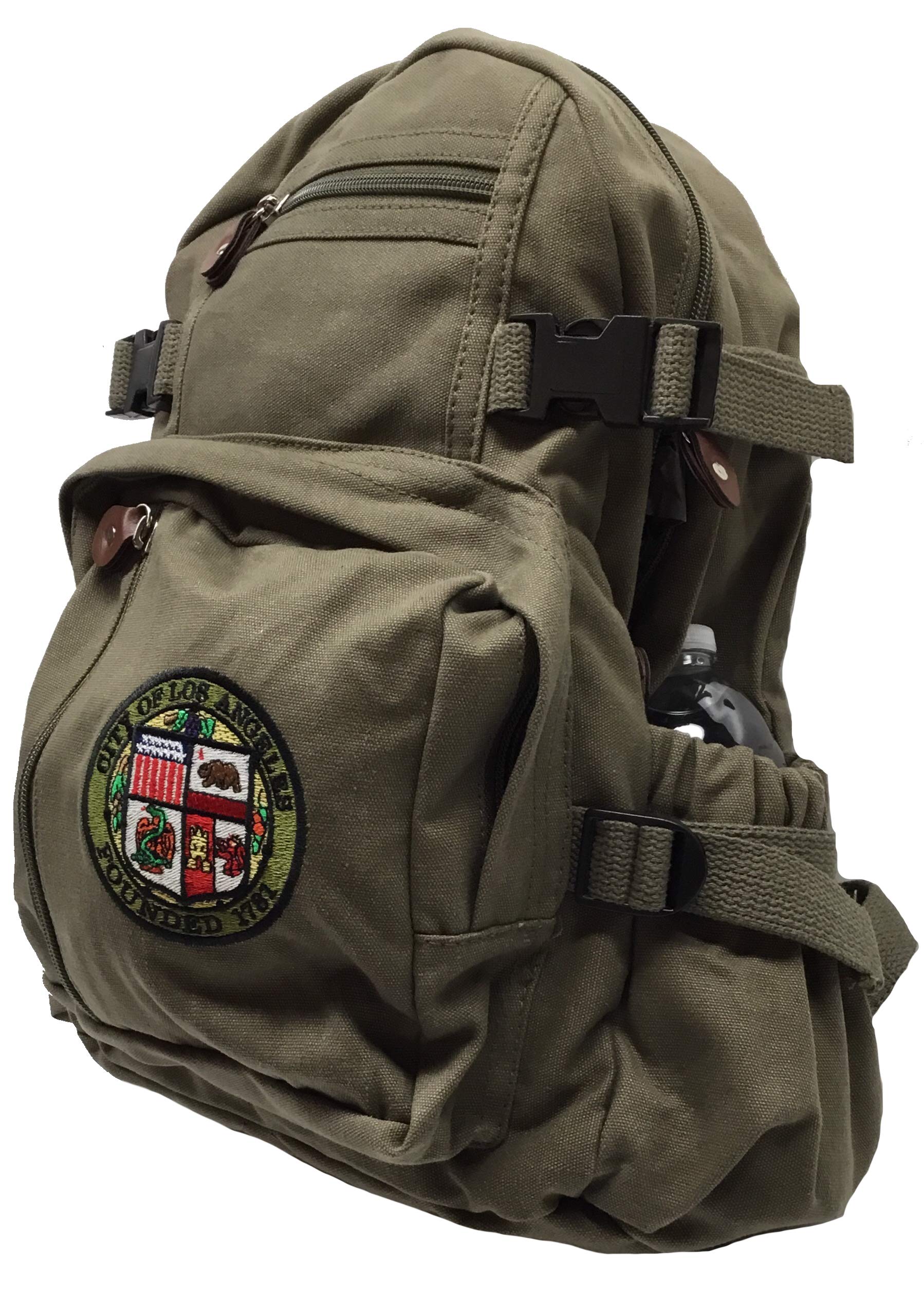 City of Los Angeles Large Olive Green Backpack