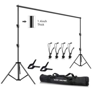 slow dolphin photo video studio 12ft (w) x 10ft (h) heavy duty adjustable photography backdrop stand background support system kit with carry bag