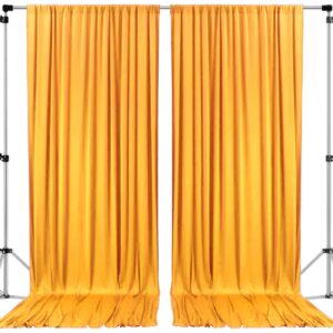 AK TRADING CO. 10 feet x 8 feet IFR Polyester Backdrop Drapes Curtains Panels with Rod Pockets - Wedding Ceremony Party Home Window Decorations - Marigold