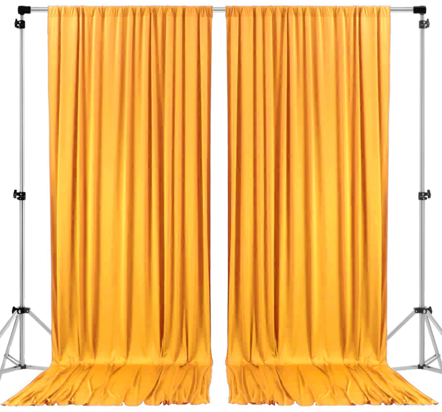 AK TRADING CO. 10 feet x 8 feet IFR Polyester Backdrop Drapes Curtains Panels with Rod Pockets - Wedding Ceremony Party Home Window Decorations - Marigold