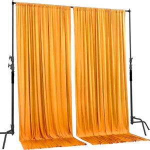 AK TRADING CO. 10 feet x 8 feet IFR Polyester Backdrop Drapes Curtains Panels with Rod Pockets - Wedding Ceremony Party Home Window Decorations - Marigold