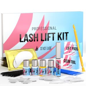 Stacy Lash Lift Kit - Professional Salon Premium Quality Eyelash Perm Curling Lotion & Liquid Full Lifting Set - Eyelash Perming Wave Curling Semi-Permanent