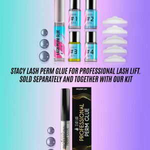 Stacy Lash Lift Kit - Professional Salon Premium Quality Eyelash Perm Curling Lotion & Liquid Full Lifting Set - Eyelash Perming Wave Curling Semi-Permanent