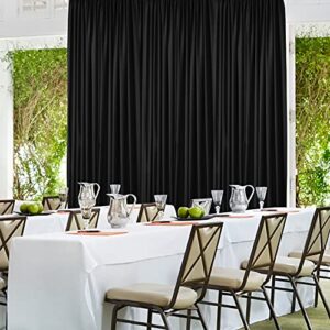 AK TRADING CO. 10 feet x 8 feet IFR Polyester Backdrop Drapes Curtains Panels with Rod Pockets - Wedding Ceremony Party Home Window Decorations - Black