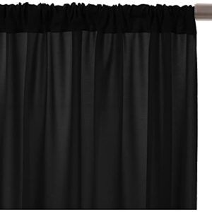 AK TRADING CO. 10 feet x 8 feet IFR Polyester Backdrop Drapes Curtains Panels with Rod Pockets - Wedding Ceremony Party Home Window Decorations - Black