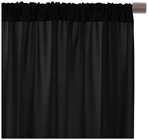 AK TRADING CO. 10 feet x 8 feet IFR Polyester Backdrop Drapes Curtains Panels with Rod Pockets - Wedding Ceremony Party Home Window Decorations - Black