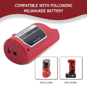 USB Power Source for Milwaukee 49-59-1201 M12 N12 USB Power Charger Adaptor 10.8V/12V Heated Jackets Li-Ion Battery USB Device Charging Adapter LaiPuDuo -Battery Not Included