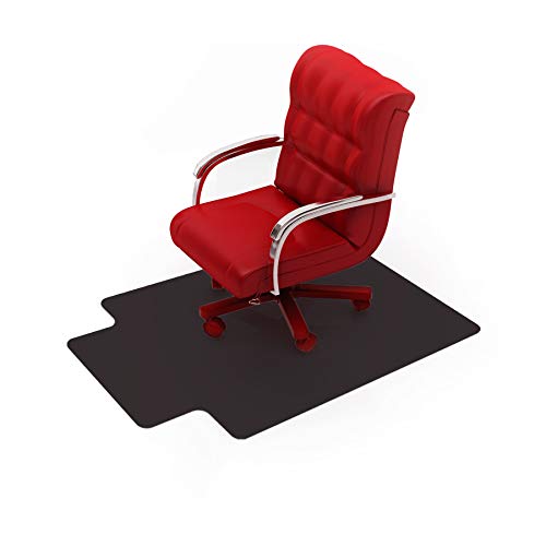 Advantagemat Black Vinyl Lipped Chair Mat for Carpets - 45" x 53",