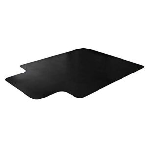 Advantagemat Black Vinyl Lipped Chair Mat for Carpets - 45" x 53",