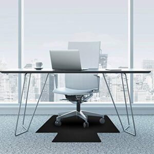 Advantagemat Black Vinyl Lipped Chair Mat for Carpets - 45" x 53",