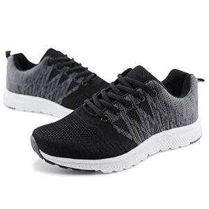 JABASIC Women Casual Breathable Running Sneakers Lightweight Tennis Shoes (10,Black)