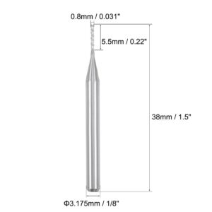 uxcell 10Pcs 0.8mm Carbide End Mill Engraving Milling Cutter CNC Router Bits for PCB Machine, 1/8" Shank