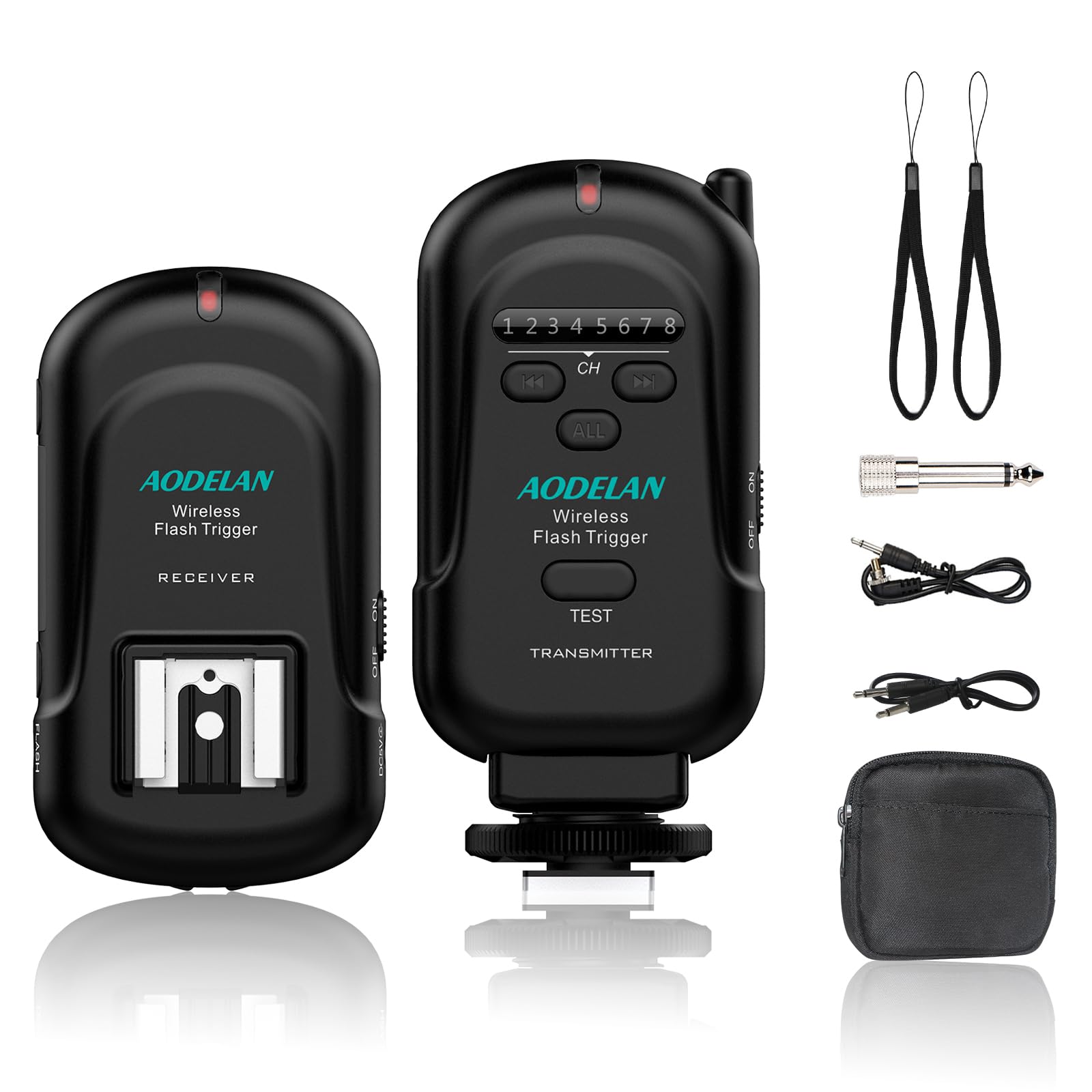 AODELAN Wireless Flash Trigger Transmitter and Receiver | 2.4 GHz Frequency | for Canon, Nikon, Olympus, Panasonic, Pentax, Fuji, Samsung,Sony(Except Sony Flashes)