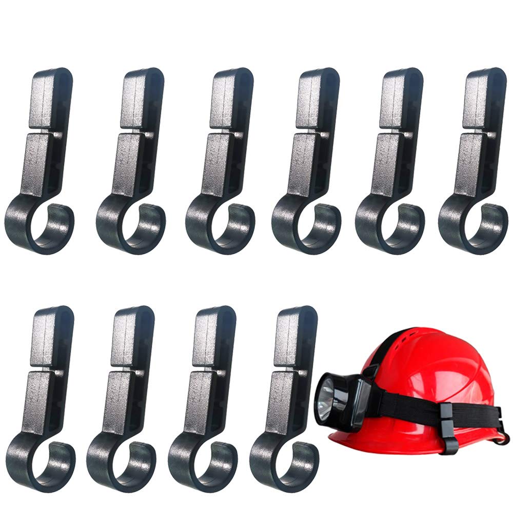 10 Pcs Helmet Clips for Headlamp,Headlamp Hook,hard hat Light Clip,Helmet Clip,Hard Hat Accessory Easily Mount Headlamp on Narrow-Edged Helmet