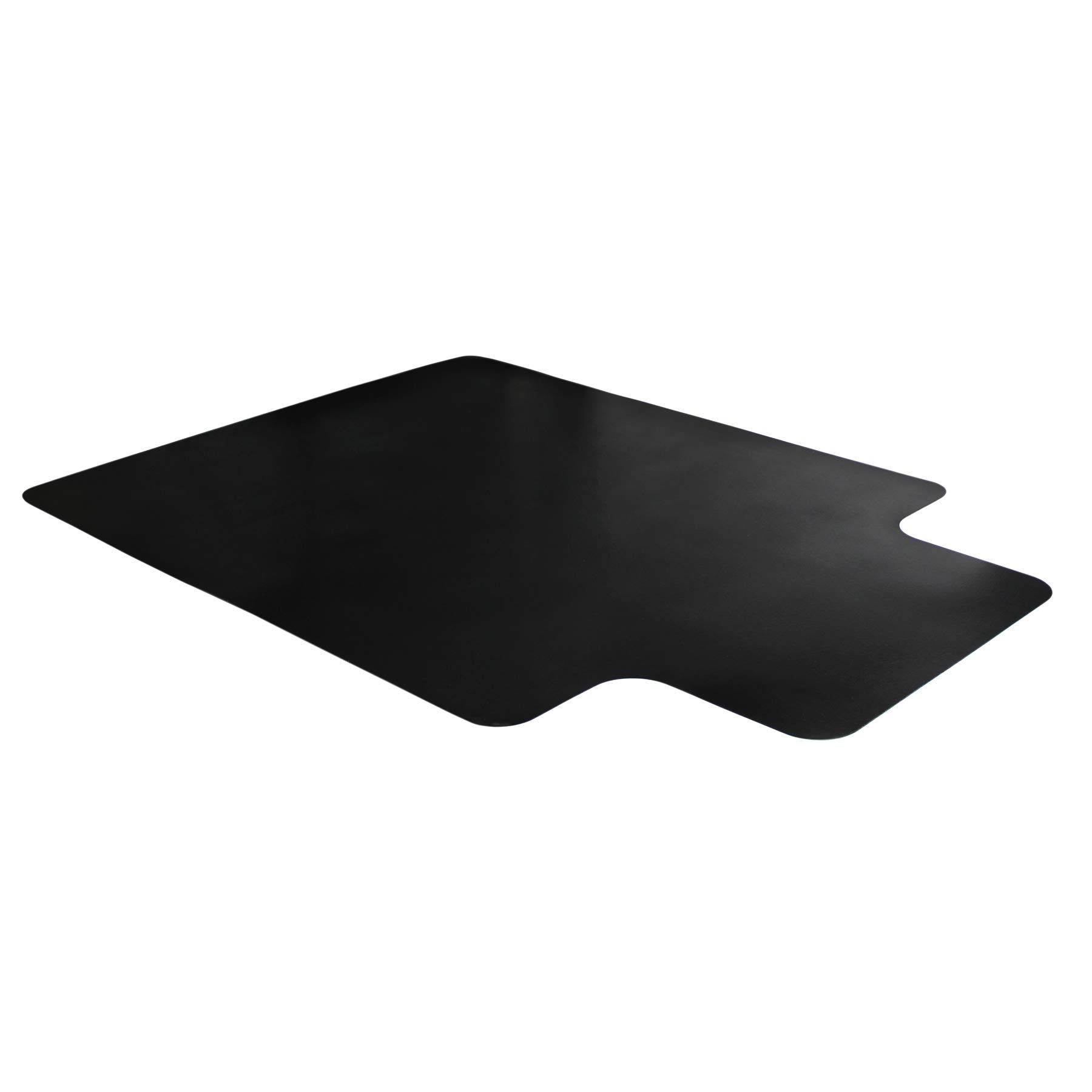 Floortex Black Chair Mat with Lip 45" x 53" for Hard Floors