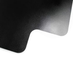 Floortex Black Chair Mat with Lip 45" x 53" for Hard Floors