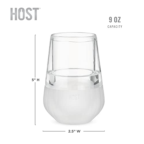 Host Freeze Cooling Glasses, Freezer Gel Stemless Wine Glasses for Red & White Wine, Insulated Glass with Silicone Band, Set of 2, 8.5 oz