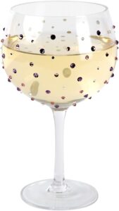 pavilion gift company amethyst purple gem stones-february birthday 24 oz stemmed wine glass