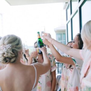 The Wedding Party Store Custom Etched Stemless Champagne Flutes - Personalized Monogrammed Bridesmaid Wedding Glasses