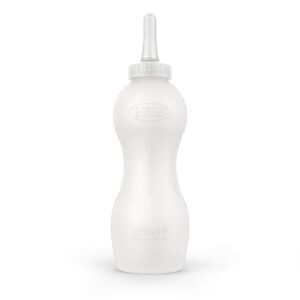 bess calf 2qt nursing feeding bottle: leak-free, non-collapsing, with clear screw-on nipple