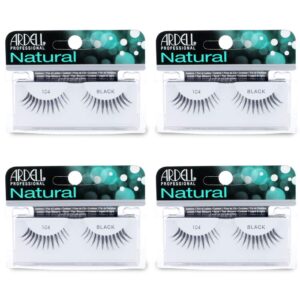 ardell natural lashes false eyelashes 104 black (4 pack)