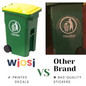 Wiosi Mini Curbside Garbage Trash Bin Pen Holder and Unique Tiny Size Recycle Can Set Pencil Cup Desktop Organizer Green Blue 2-Pack