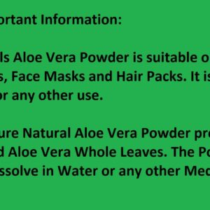 MB Herbals Aloe Vera Powder 3.5 oz / 100 Gram | Aloe barbadensis Powder | Natural Skin Moisturizer | Promotes Hair Growth | for External Use Only