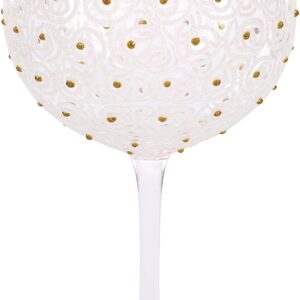 Pavilion Gift Company 24 Oz Hand Painted Large Glass Wine A Little Laugh A Lot-White Sparkle Swirl, Gold