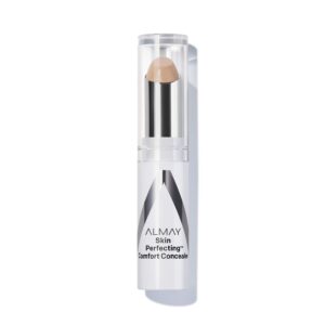 almay skin perfecting comfort concealer, hypoallergenic, cruelty free, -fragrance free, dermatologist tested, fair