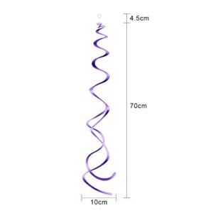 Lowki Hanging Spiral Swirl Decorations, Ceiling Decoration for Birthday, Graduation, Holiday Celebration Supplies Supper Longer 74cm/Pcs with Hook &Hem Decorative Hole -12 Pcs (Purple)