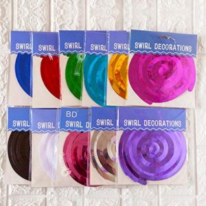 Lowki Hanging Spiral Swirl Decorations, Ceiling Decoration for Birthday, Graduation, Holiday Celebration Supplies Supper Longer 74cm/Pcs with Hook &Hem Decorative Hole -12 Pcs (Purple)