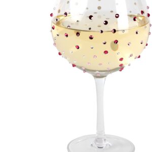 Pavilion Gift Company Pink Gem Stones-Birthday 24 Oz Stemmed Wine Glass