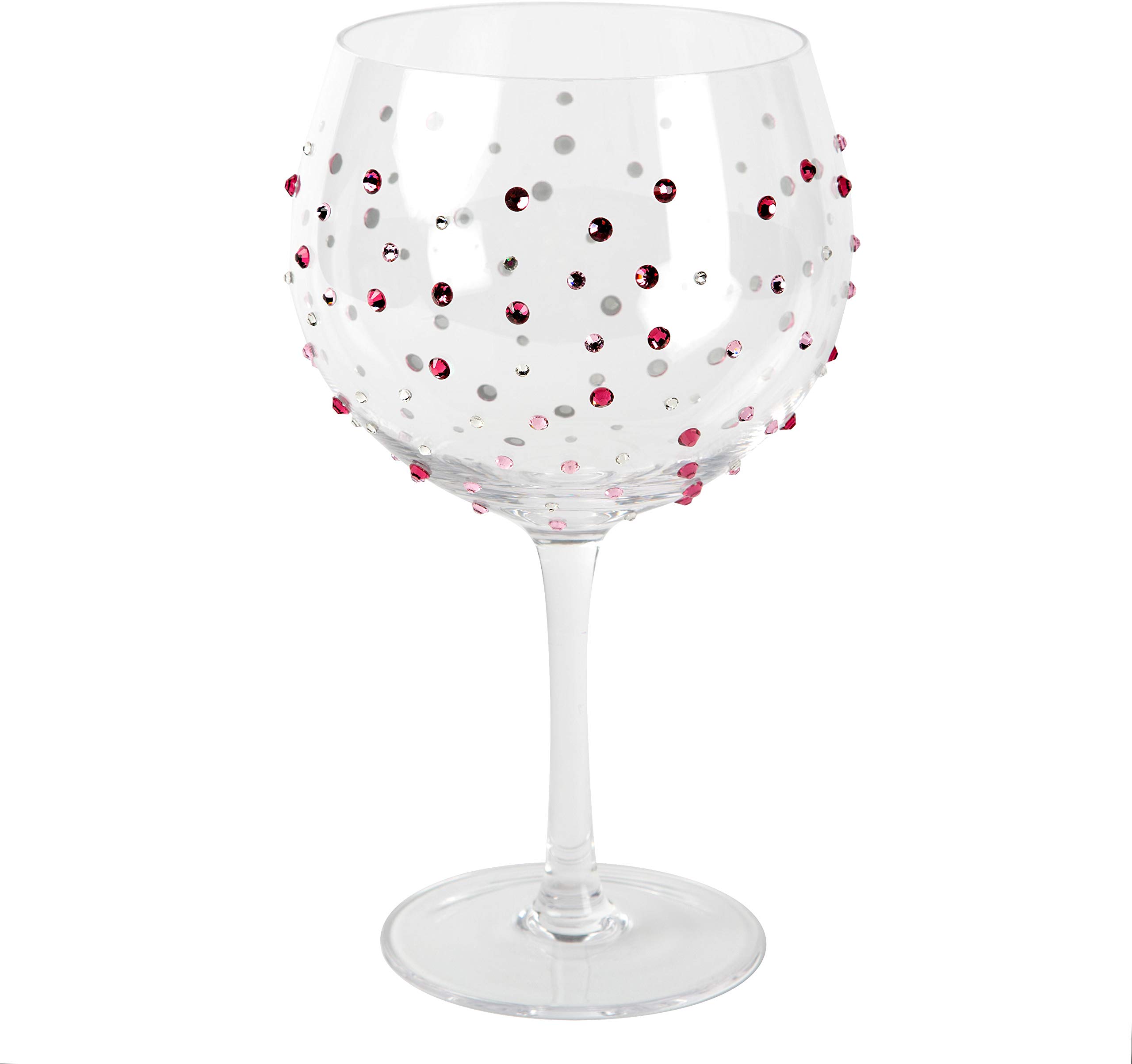 Pavilion Gift Company Pink Gem Stones-Birthday 24 Oz Stemmed Wine Glass