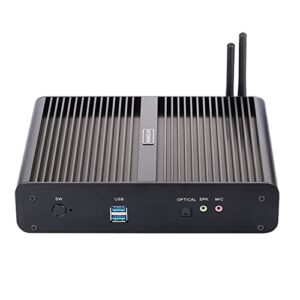 hunsn fanless mini pc, desktop computer, htpc, kodi box, i7 4500u 4510u 4650u, windows 11 / linux ubuntu, bm02, raid, 2 x hdmi, 2 x lan, 4 x usb3.0, 4 x usb2.0, optical, 16g ram 512g ssd 1tb hdd