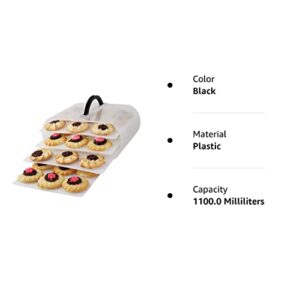 Cookie and Cake Carrier Container with Handle and Lid 4 Trays Cupcake Storage Transport Holder Box 2 Devil Eggs Trays Included