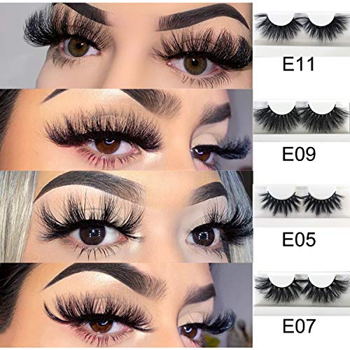 25mm Mink Lashes MIKIWI 4 Pack, Real 3D Mink Lashes, Fluffy Mink Lashes, Thick HandMade Full Strip Lashes, Dramatic 25mm Lashes, 3D Mink Eyelashes