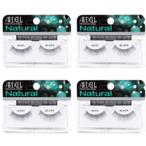 ardell natural lashes false eyelashes sexies black (4 pack)