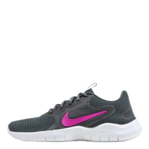 nike women's flex experience run shoe, iron grey/fire pink-smoke grey, 9 regular us