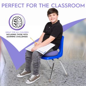 Bouncyband – Wiggle Seat – Purple, 13” D – Large Sensory Cushion for Kids Ages 6-18+ – Promotes Active Learning, Improves Student Productivity, Includes Easy-Inflation Pump