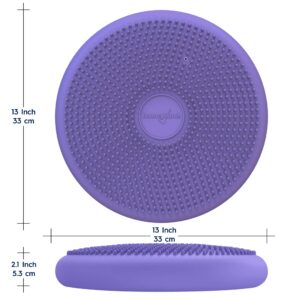 Bouncyband – Wiggle Seat – Purple, 13” D – Large Sensory Cushion for Kids Ages 6-18+ – Promotes Active Learning, Improves Student Productivity, Includes Easy-Inflation Pump