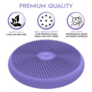 Bouncyband – Wiggle Seat – Purple, 13” D – Large Sensory Cushion for Kids Ages 6-18+ – Promotes Active Learning, Improves Student Productivity, Includes Easy-Inflation Pump