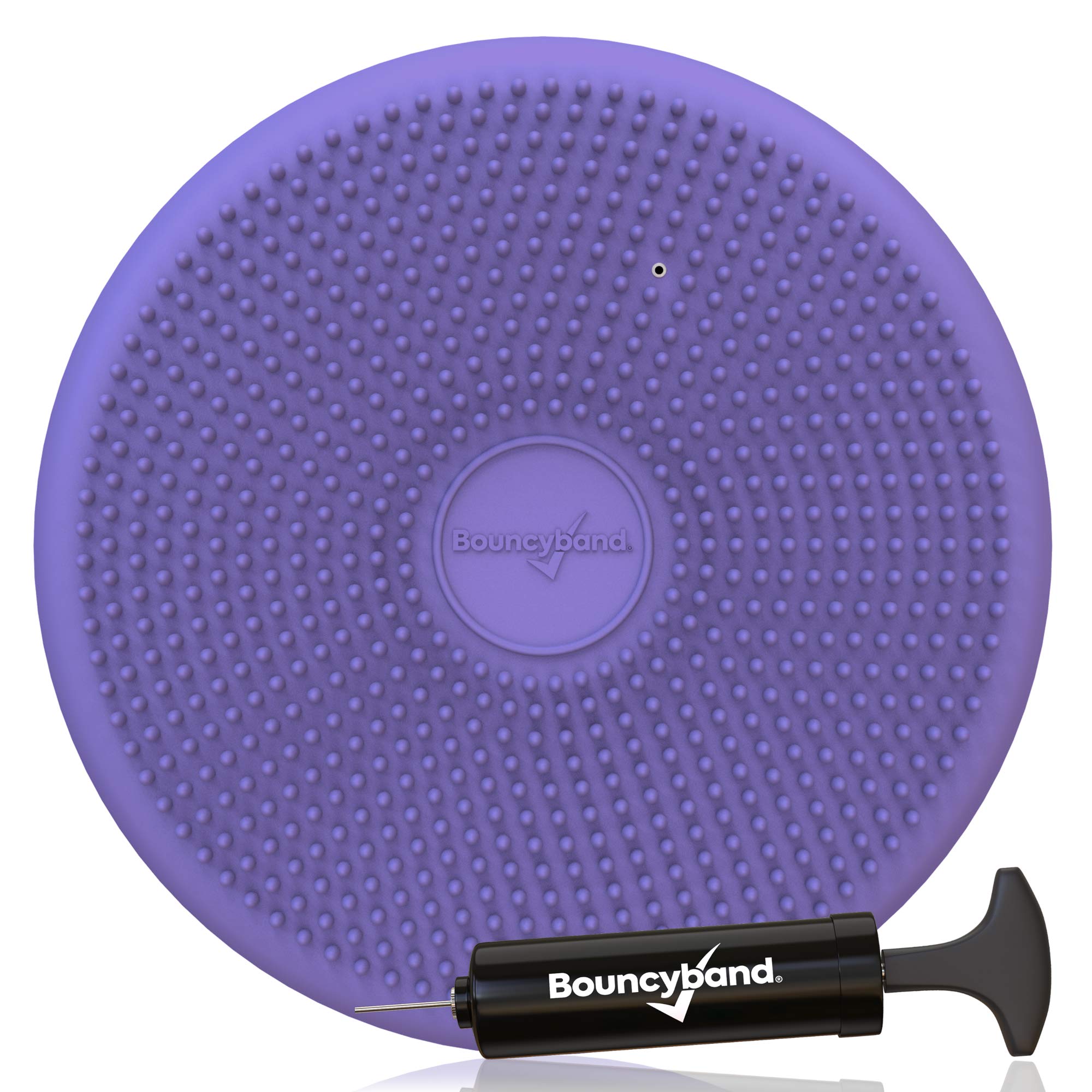 Bouncyband – Wiggle Seat – Purple, 13” D – Large Sensory Cushion for Kids Ages 6-18+ – Promotes Active Learning, Improves Student Productivity, Includes Easy-Inflation Pump