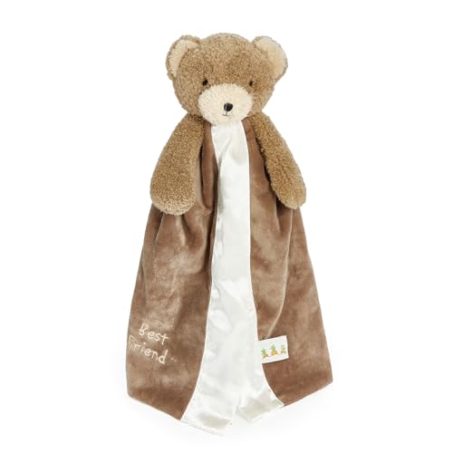 Bunnies By The Bay "The Bear" Buddy Blanket - 16" Stuffed Bear and Baby Security Blanket - Super Soft Velour with Satin Lining - Gray