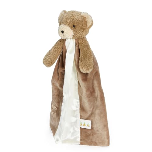 Bunnies By The Bay "The Bear" Buddy Blanket - 16" Stuffed Bear and Baby Security Blanket - Super Soft Velour with Satin Lining - Gray